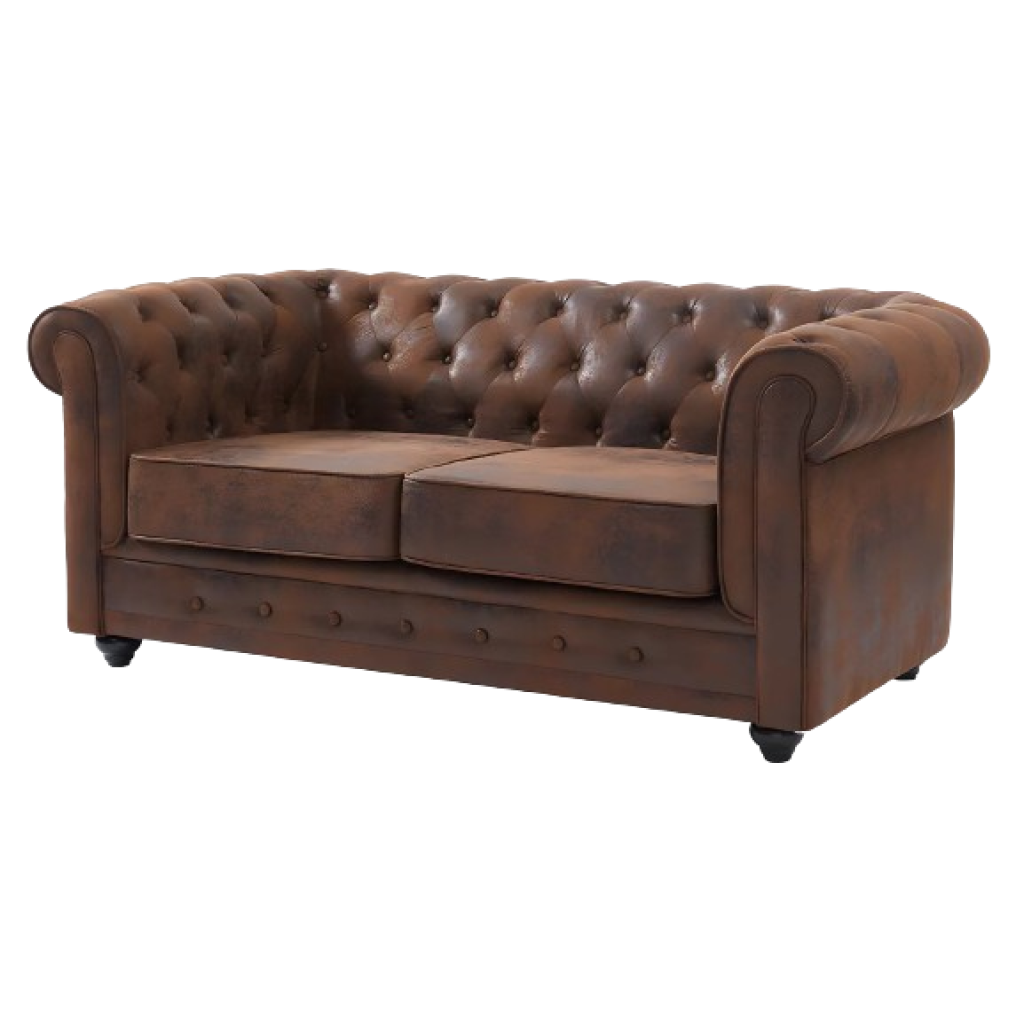 Sofá Chesterfield marrón 2 plazas 1.50m | Martina Farela